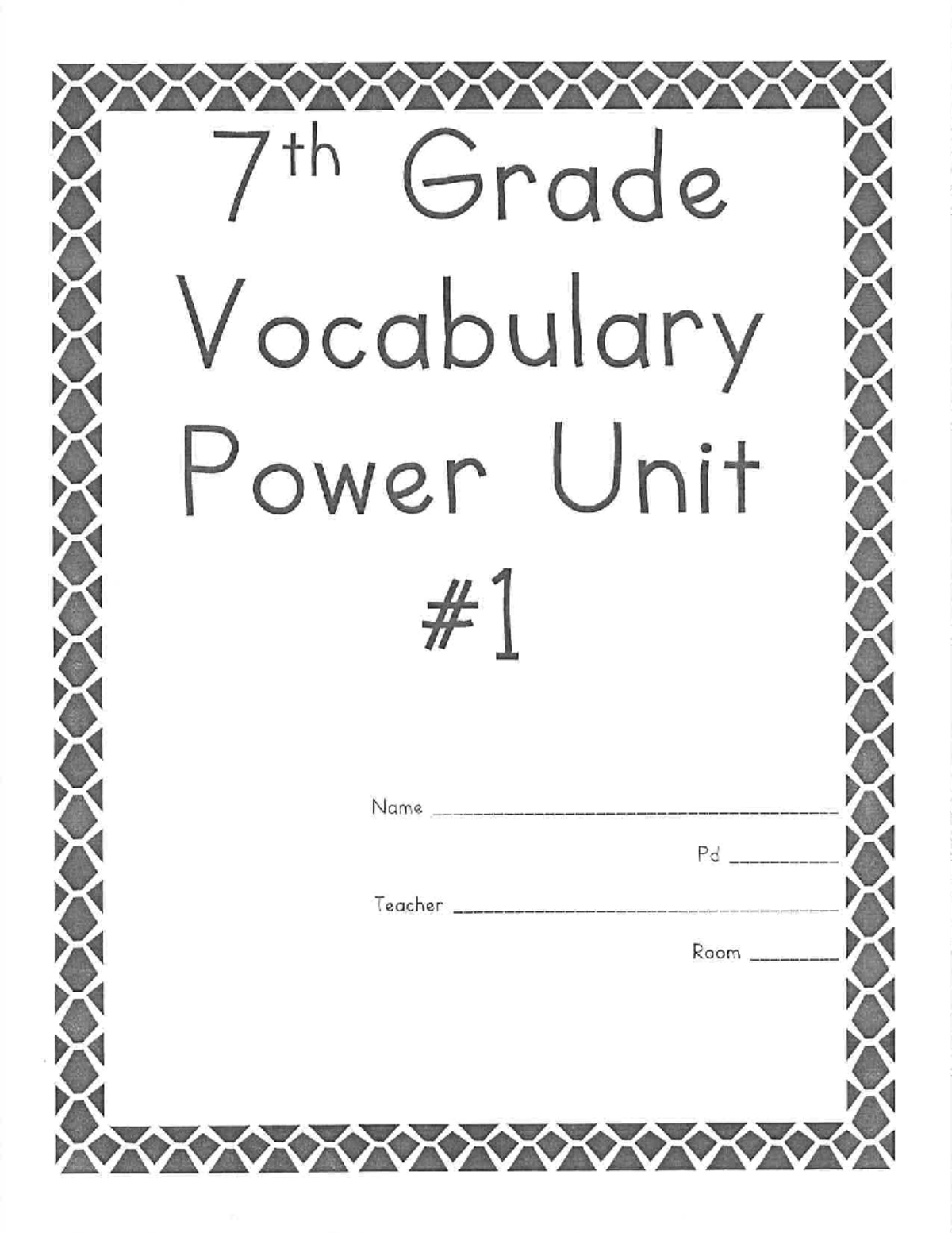 Vocabulary unit 1 packet - Studocu
