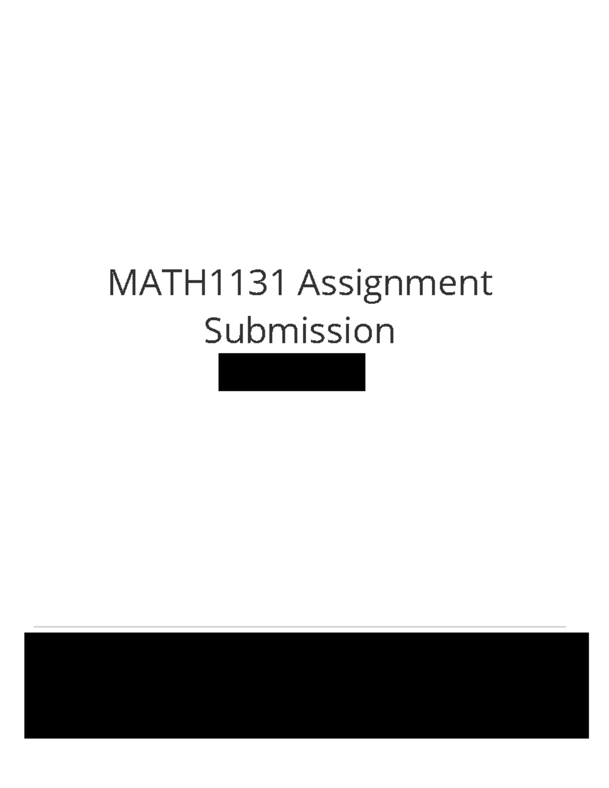 MATH1131 Assignment Submission - MATH1131 Assignment Submission by Aditi Sriram Submission date ...