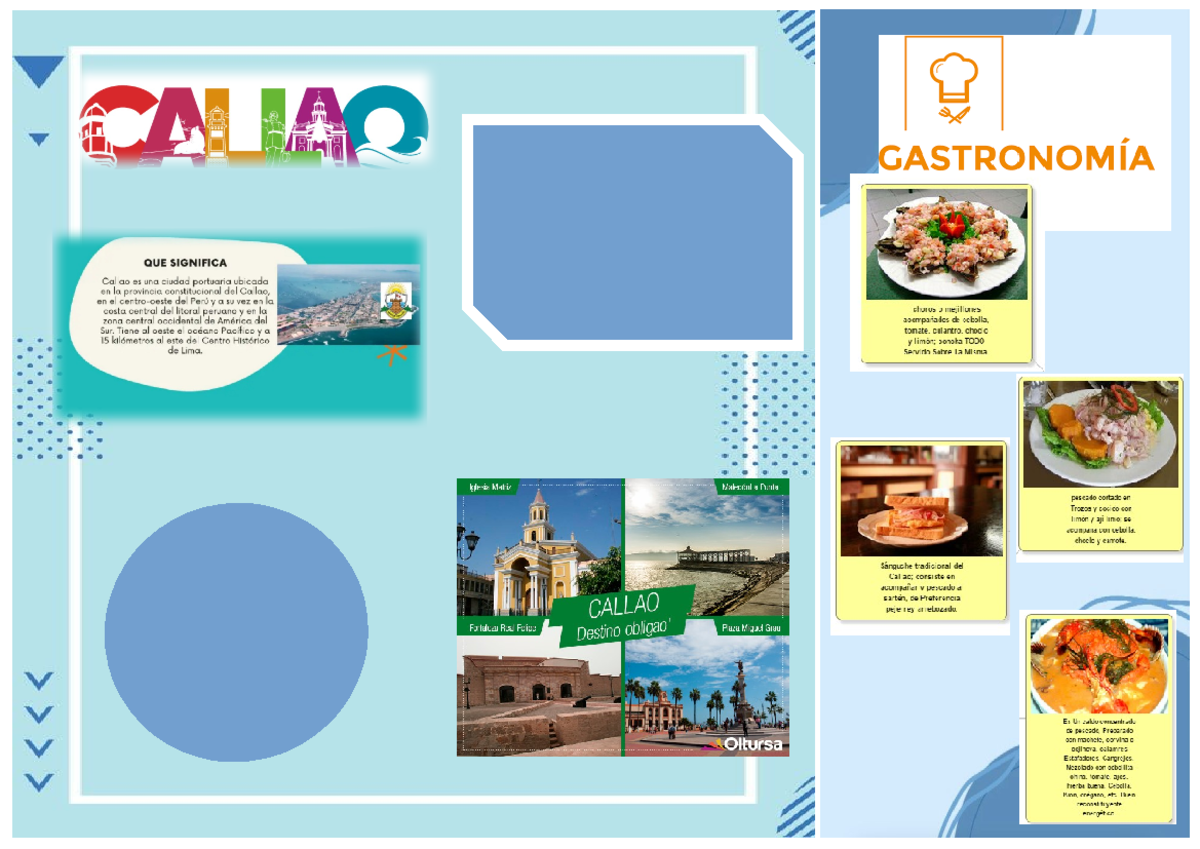Triptico Callao Folleto - CALLO GASTRONOMÍA QUE SIGNIFICA Callao es una ciudad portuaria ubicada ...