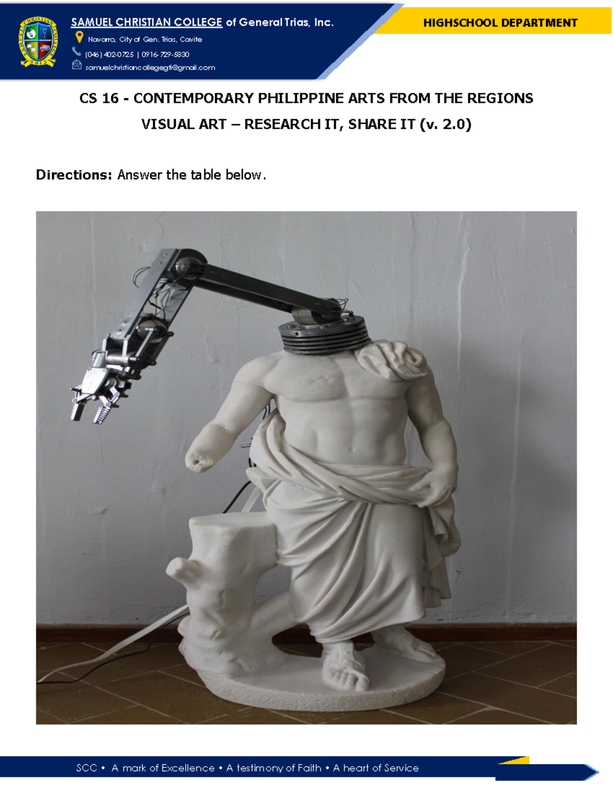 Amir Garcia - CS 16 - Visual Art - SAMUEL CHRISTIAN COLLEGE of General ...