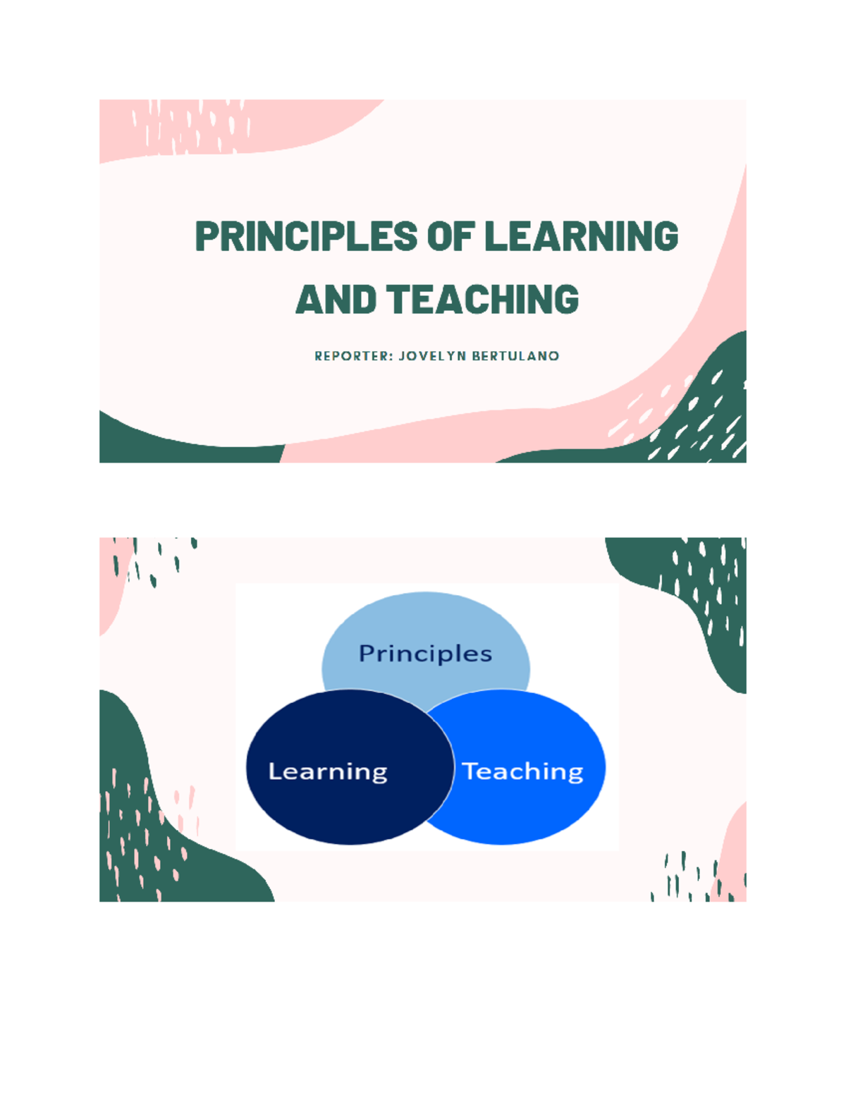 Word document of principle of learning and teaching - Principles Of ...