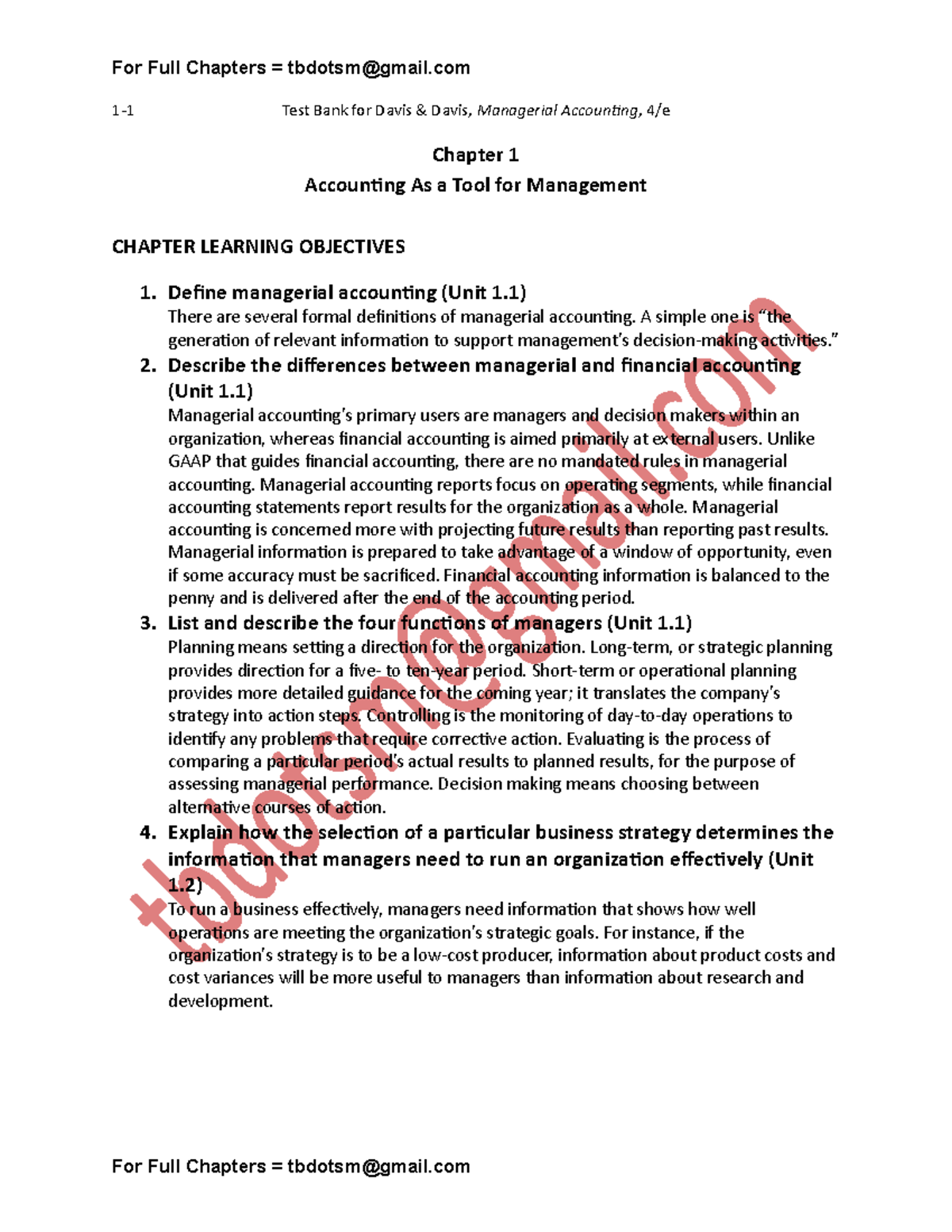 Solutions and Test Bank For Managerial Accounting 4th Edition 4e By ...