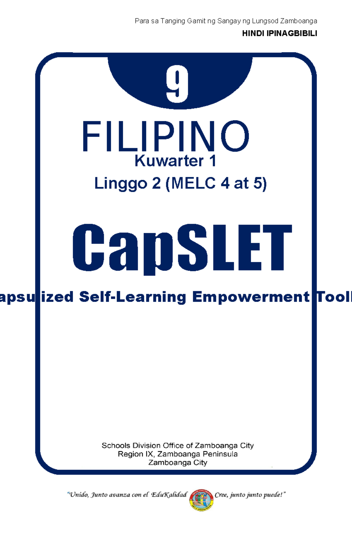 Grade 9 Q1 wk2 MELC 4 5 - Filipino - Toolkit FILIPINO ####### 1 9 ...