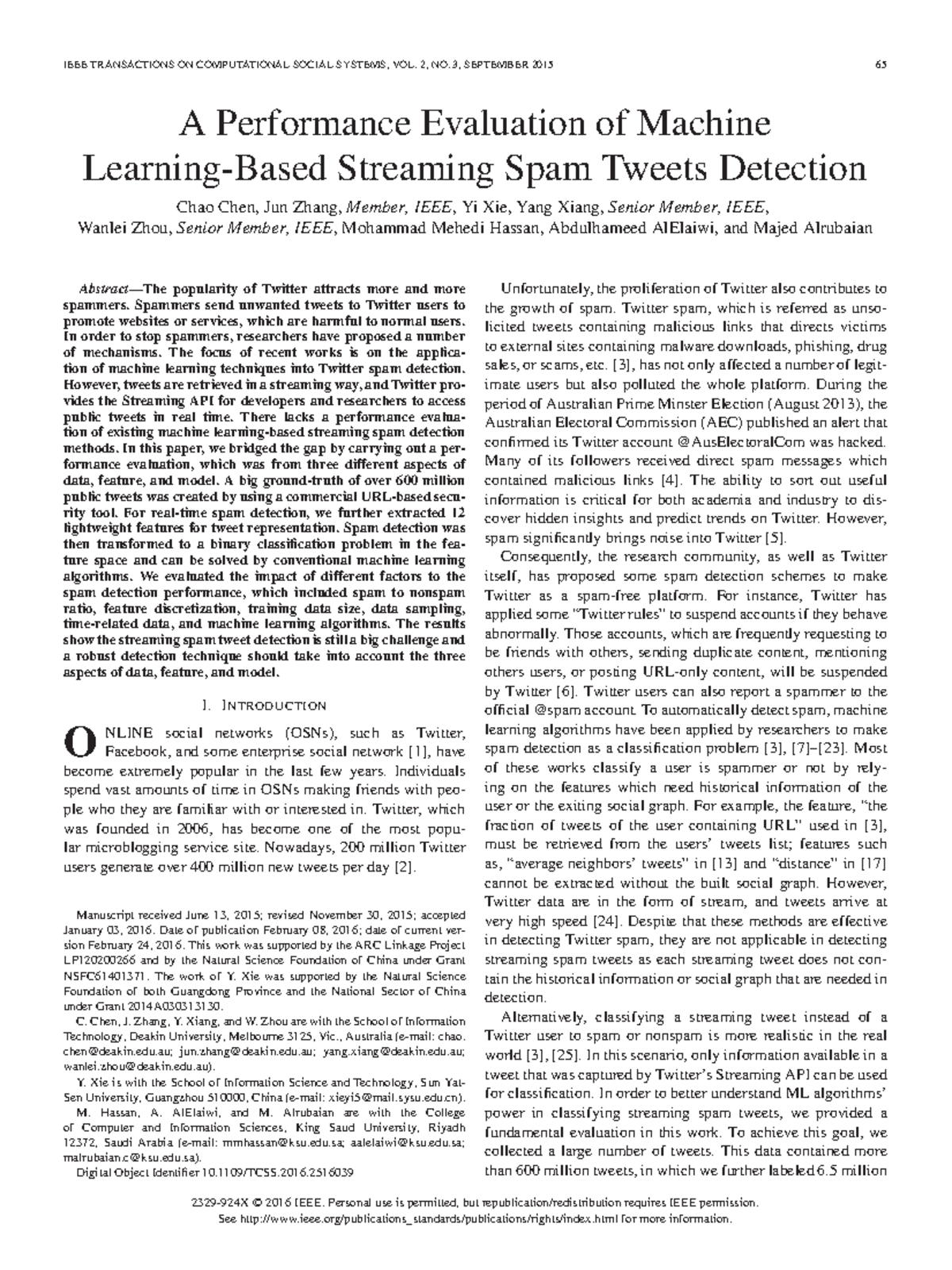 Spam Detection using ML based algorthim - IEEE TRANSACTIONS ON ...
