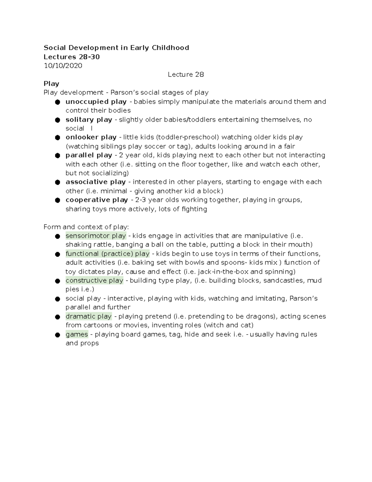 Social Development in Early Childhood - Studocu