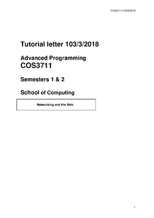 101 2023 0 b - COS3711/101/0/ Tutorial Letter 101/0/ Advanced Programming COS Year Module ...