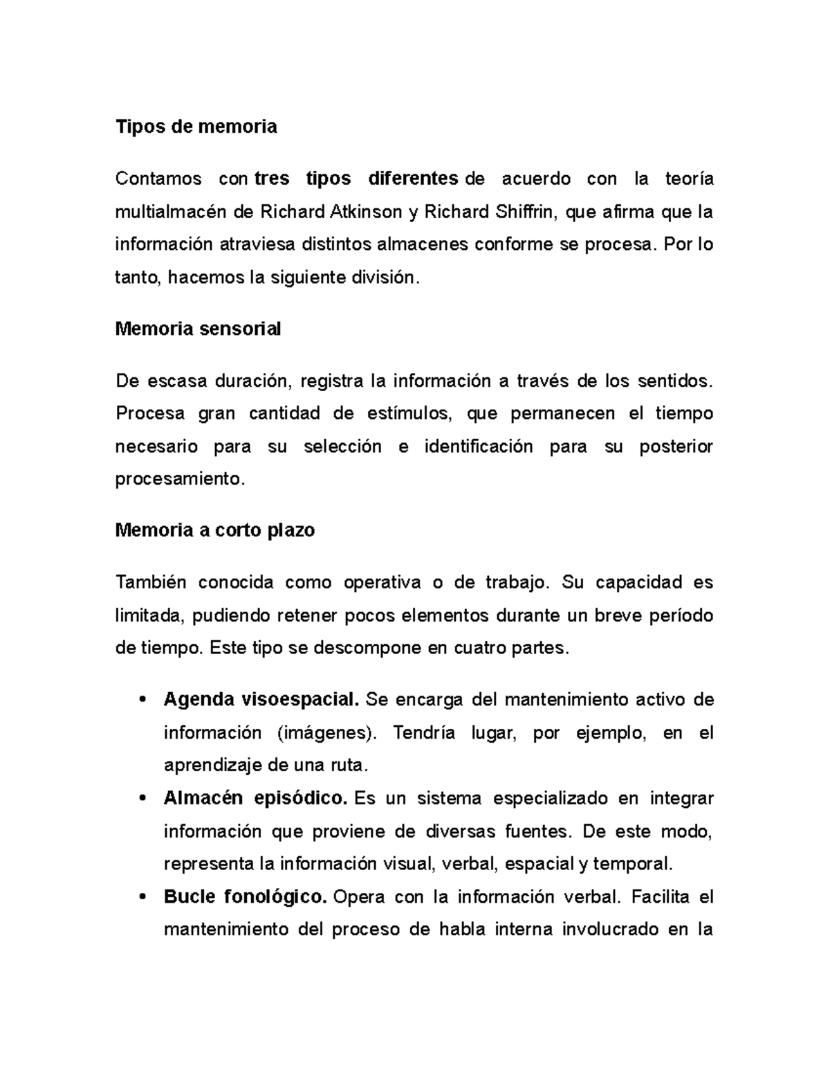 Tipos de memoria - documento - Tipos de memoria Contamos con tres tipos ...