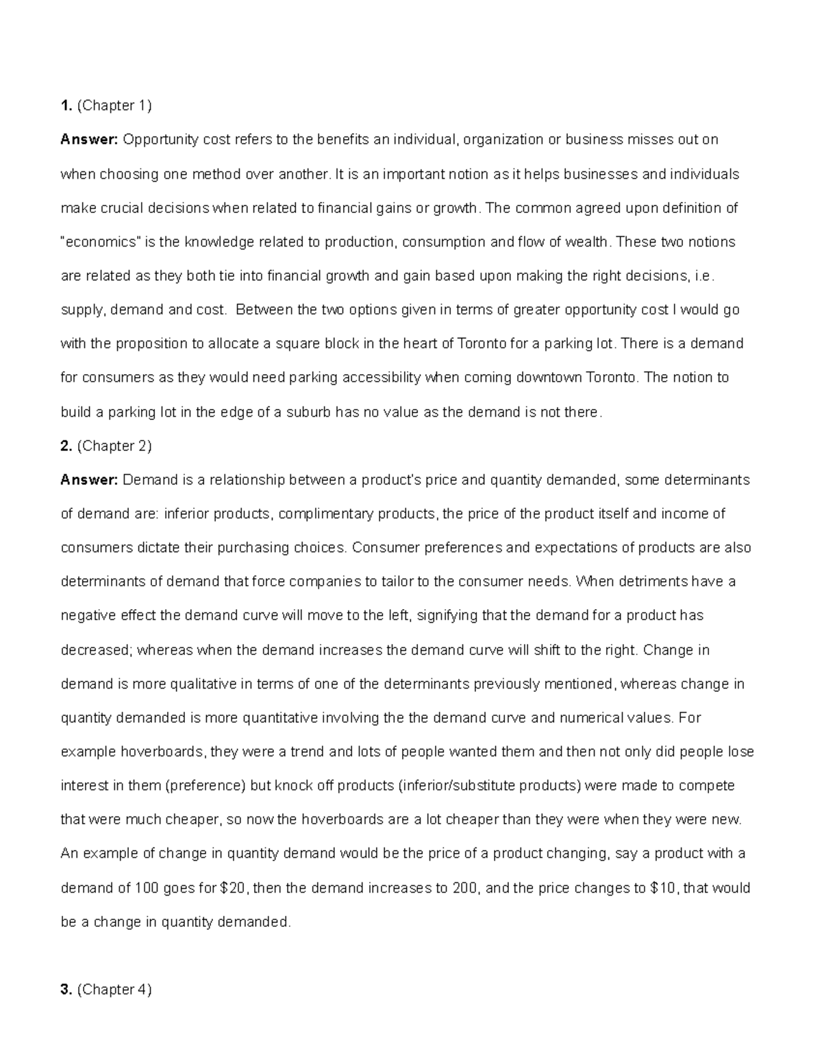 Group Assignment 1 Chapter 1 Answer Opportunity Cost Refers To