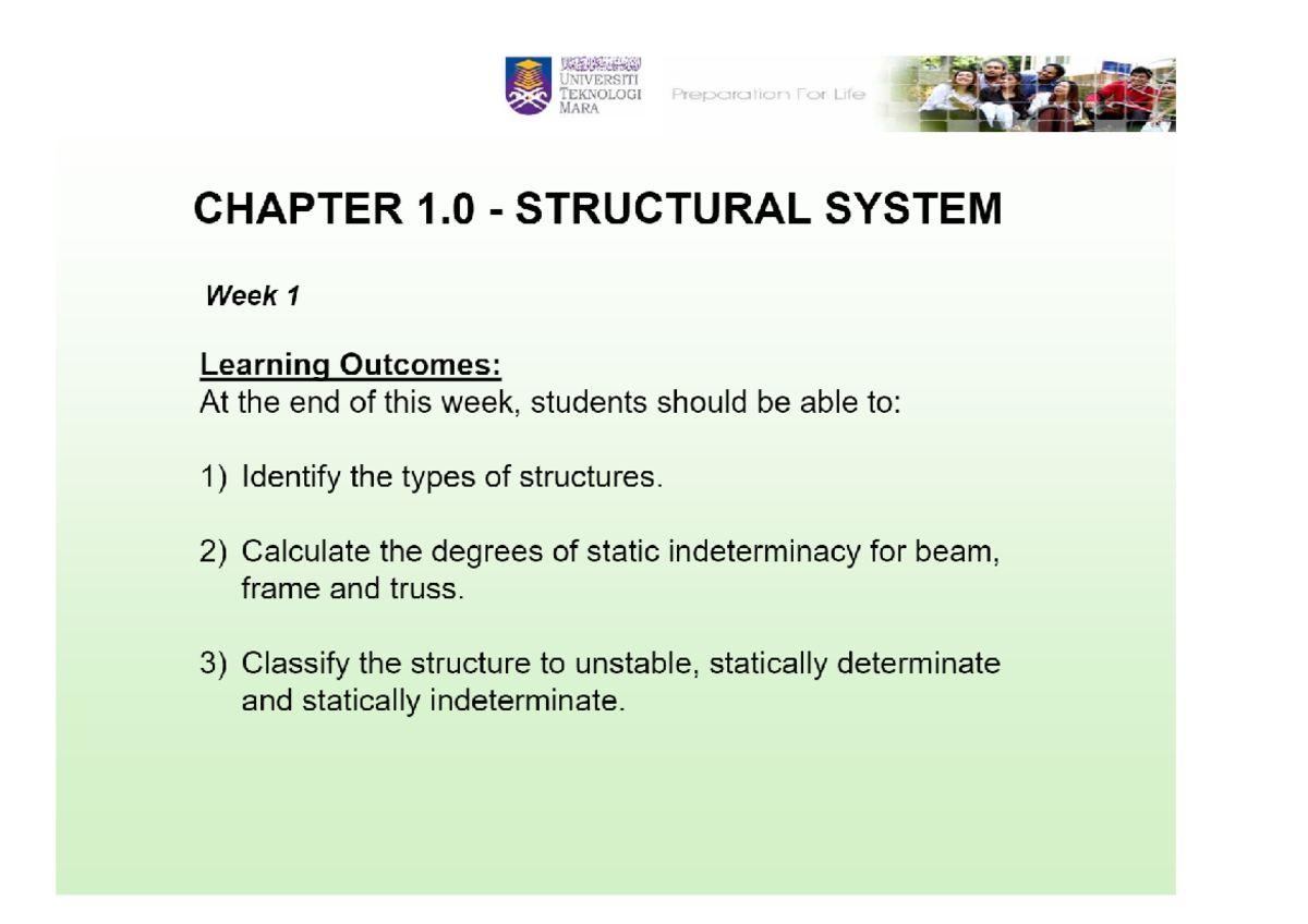 Chapter 1- Structural System - UNIVERSITI TEKNOLOGI Preparation For ...