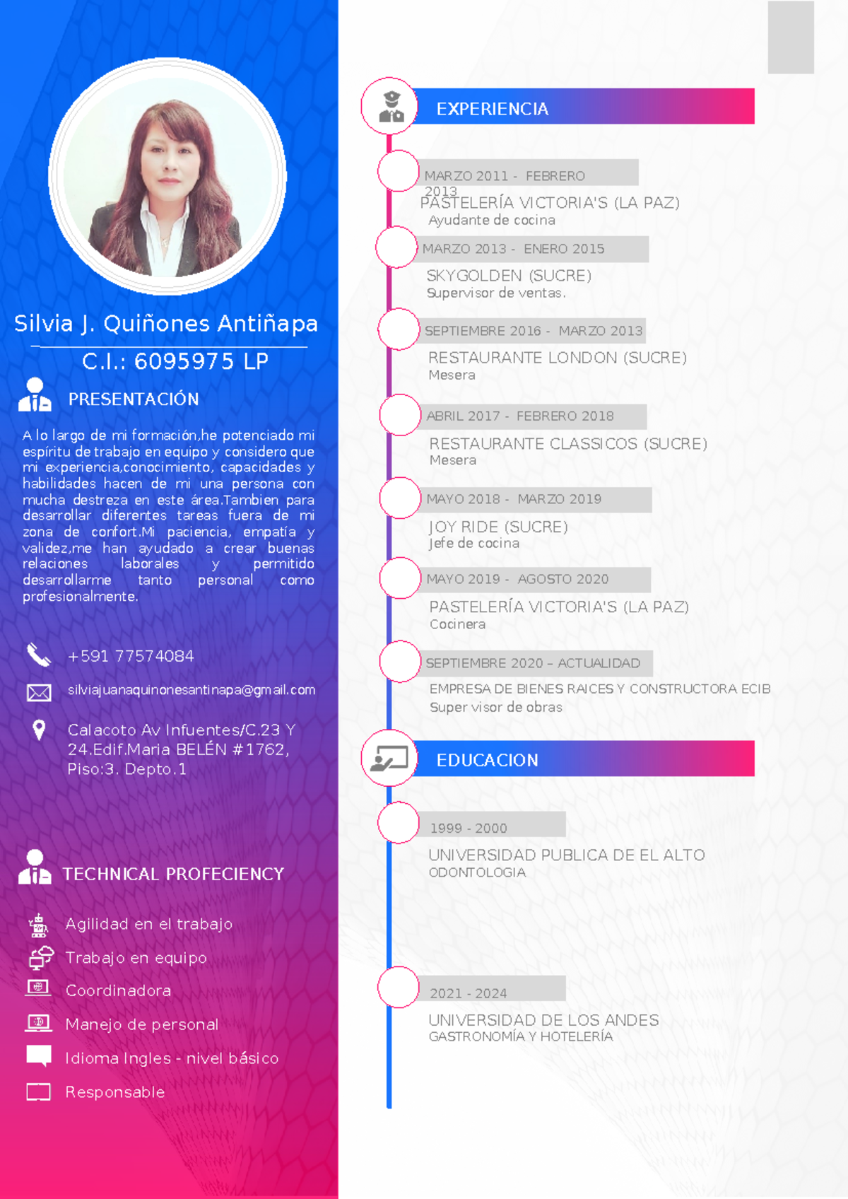 Silvia CV - Ejemplo curriculum vitae - Silvia J. Quiñones Antiñapa ...