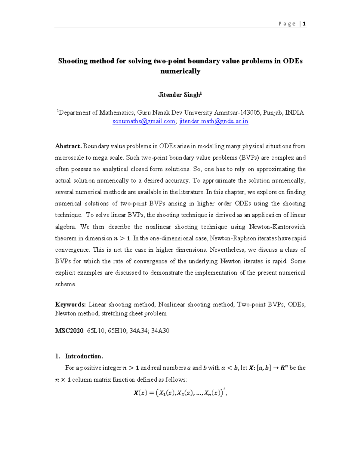 ODE - phương pháp Shooting - Shooting method for solving two-point ...