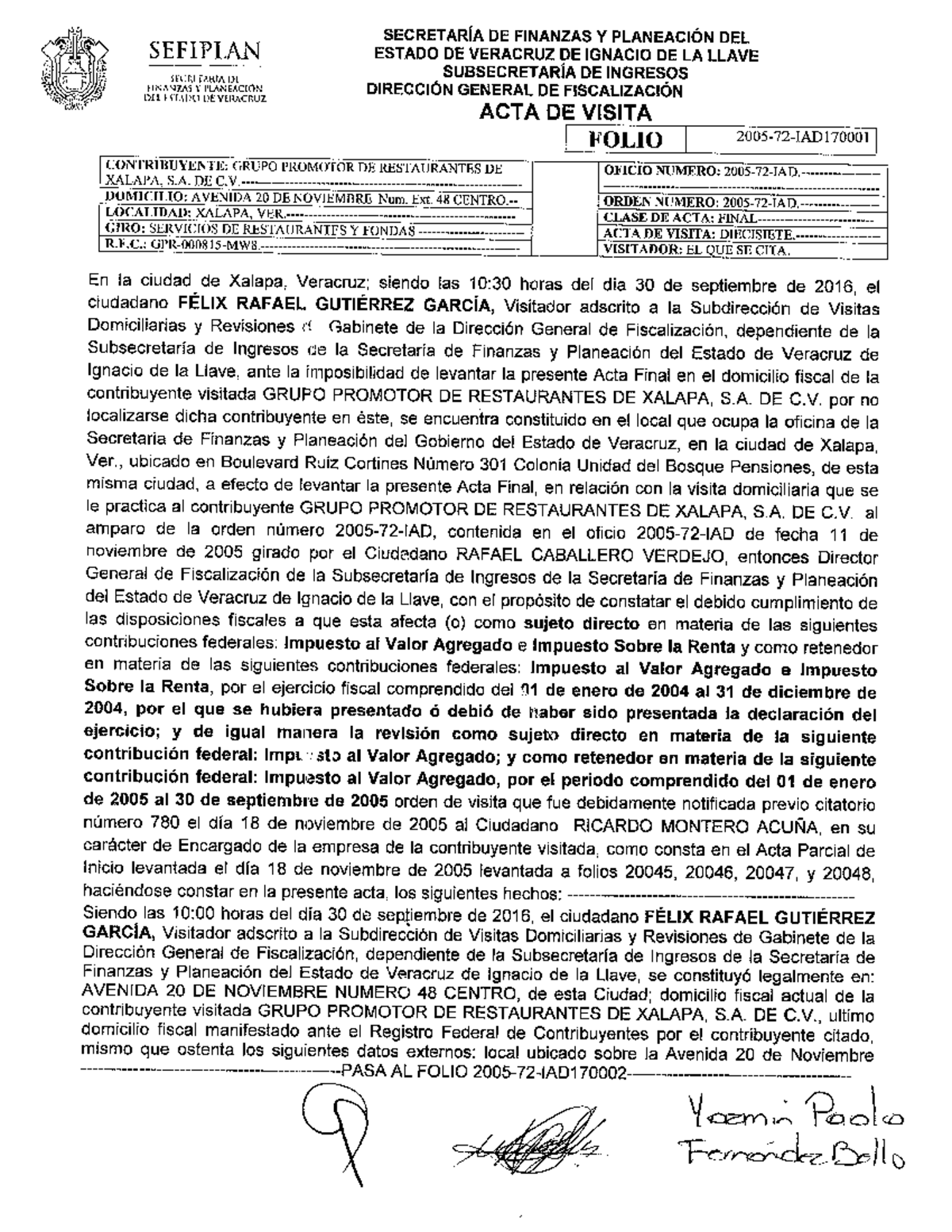 Acta-Final - Es un buen ejemplo - derecho pocesal penal - Studocu