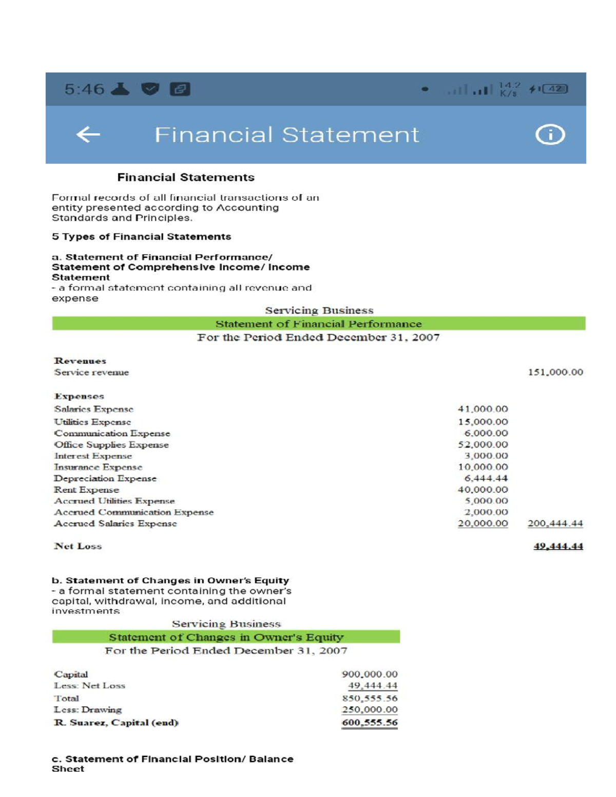 Financial statement - Fundamentals of Accounting 1 - Studocu