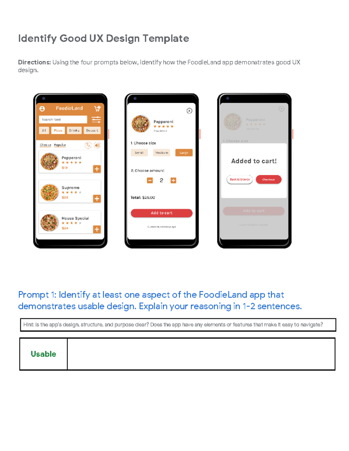 Task1 - bla - Identify Good UX Design Template Directions: Using the ...