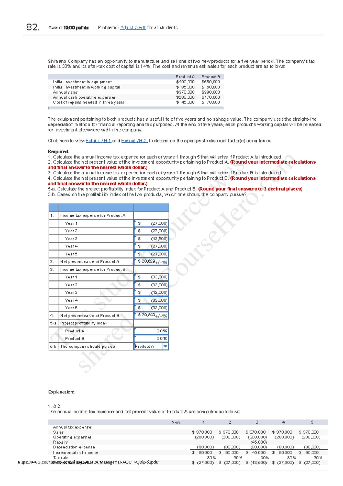 Quiz 63 15 September 2016, questions and answers - 82. Award: 10 points ...
