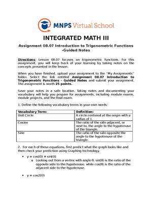 08.08 Beyond 2π Guided Notes - INTEGRATED MATH III Assignment 08 Beyond ...