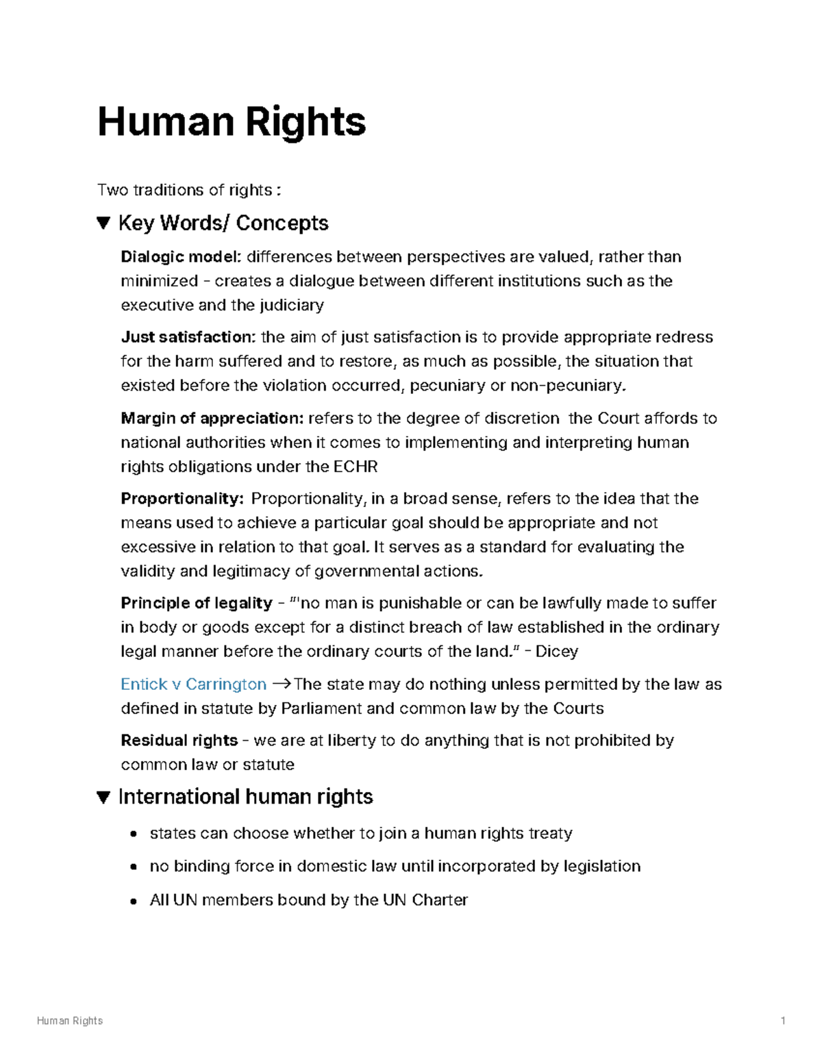 Human rights public law - Human Rights Two traditions of rights : Key ...