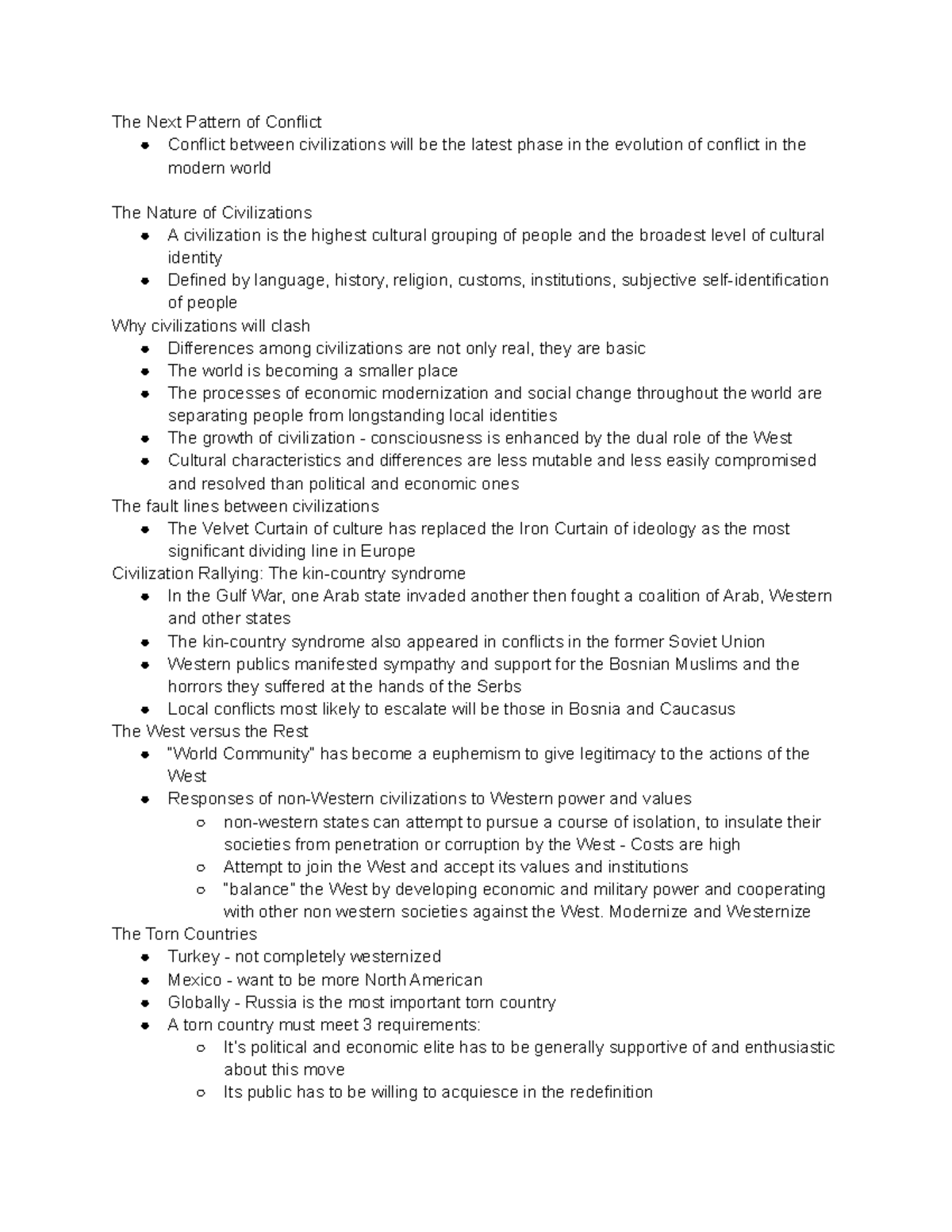 Huntington, “Clash of Civilizations - The Next Pattern of Conflict ...