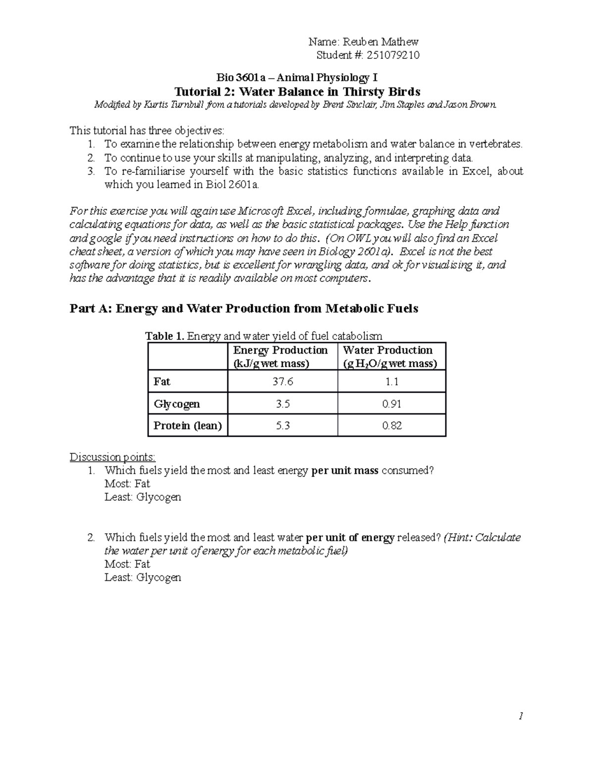 Tutorial Two 2021 worksheet With given instructions - Name: Reuben ...