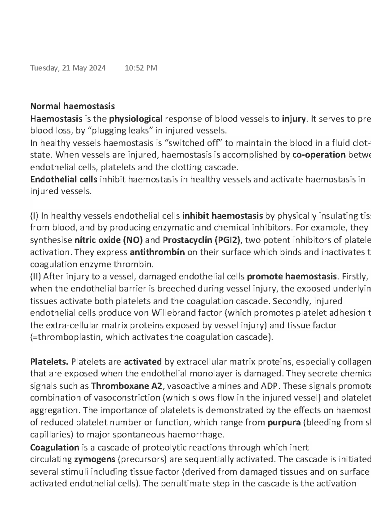 Normal haemostasis - Normal haemostasis Haemostasis is the ...