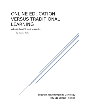 PHL 111 1-2 Journal - Introduction to Critical Thinking Module One ...