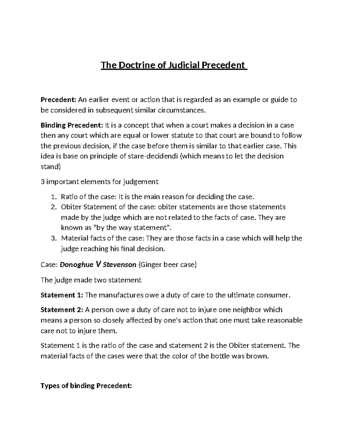 LSM Chp 3 doctrine of judicial Precedent - The Doctrine of Judicial ...
