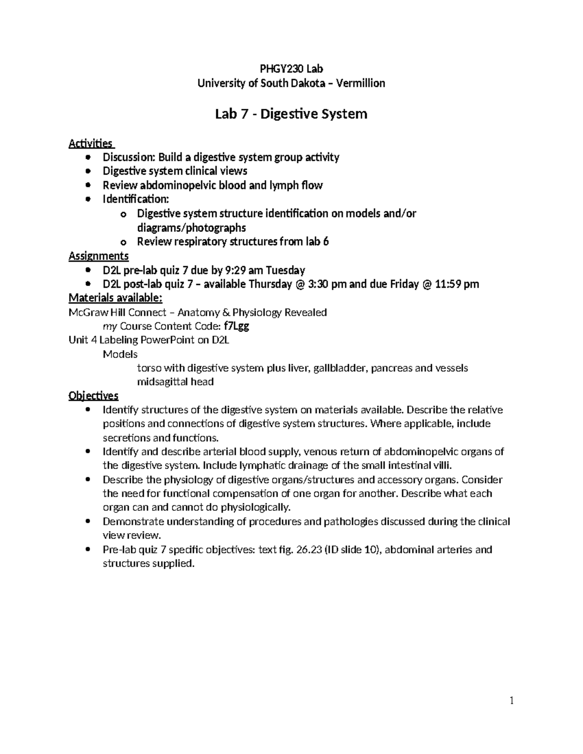 Lab 7 Digestive - Jhviyci6cuycyu - PHGY230 Lab University of South ...