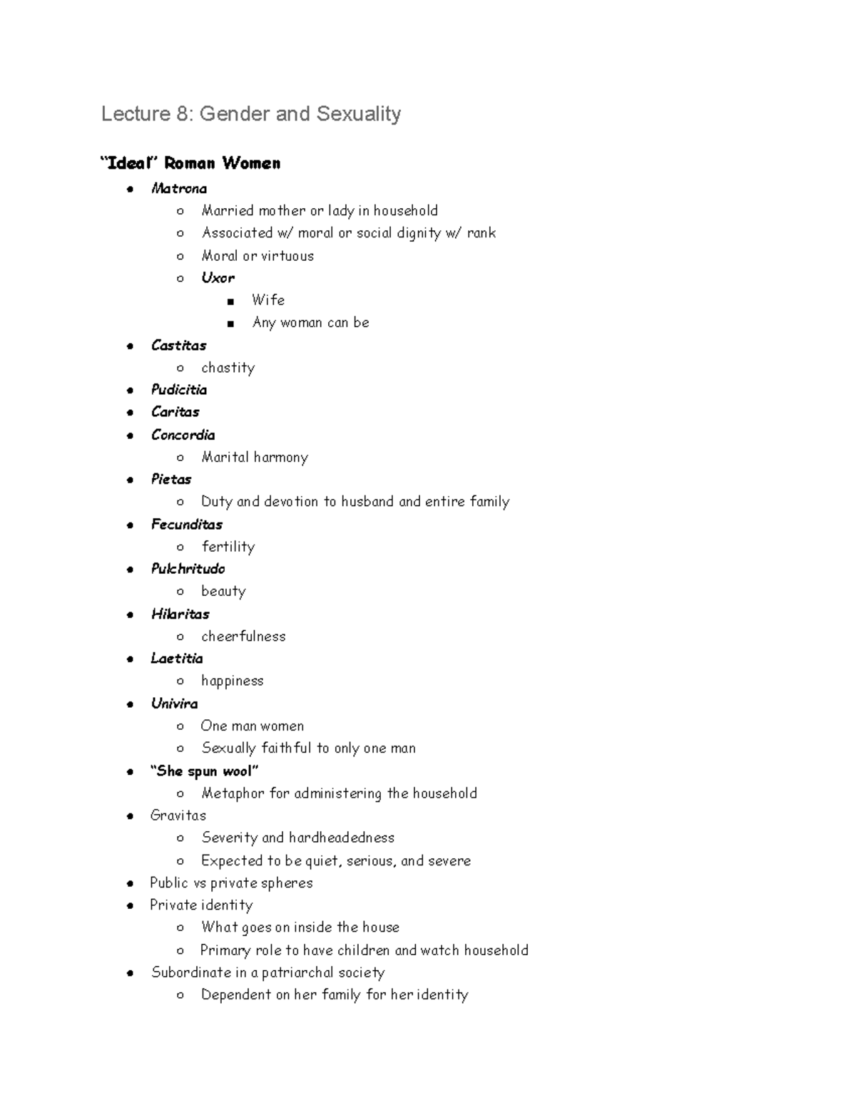 Lecture 8: Gender and Sexuality - Lecture 8: Gender and Sexuality