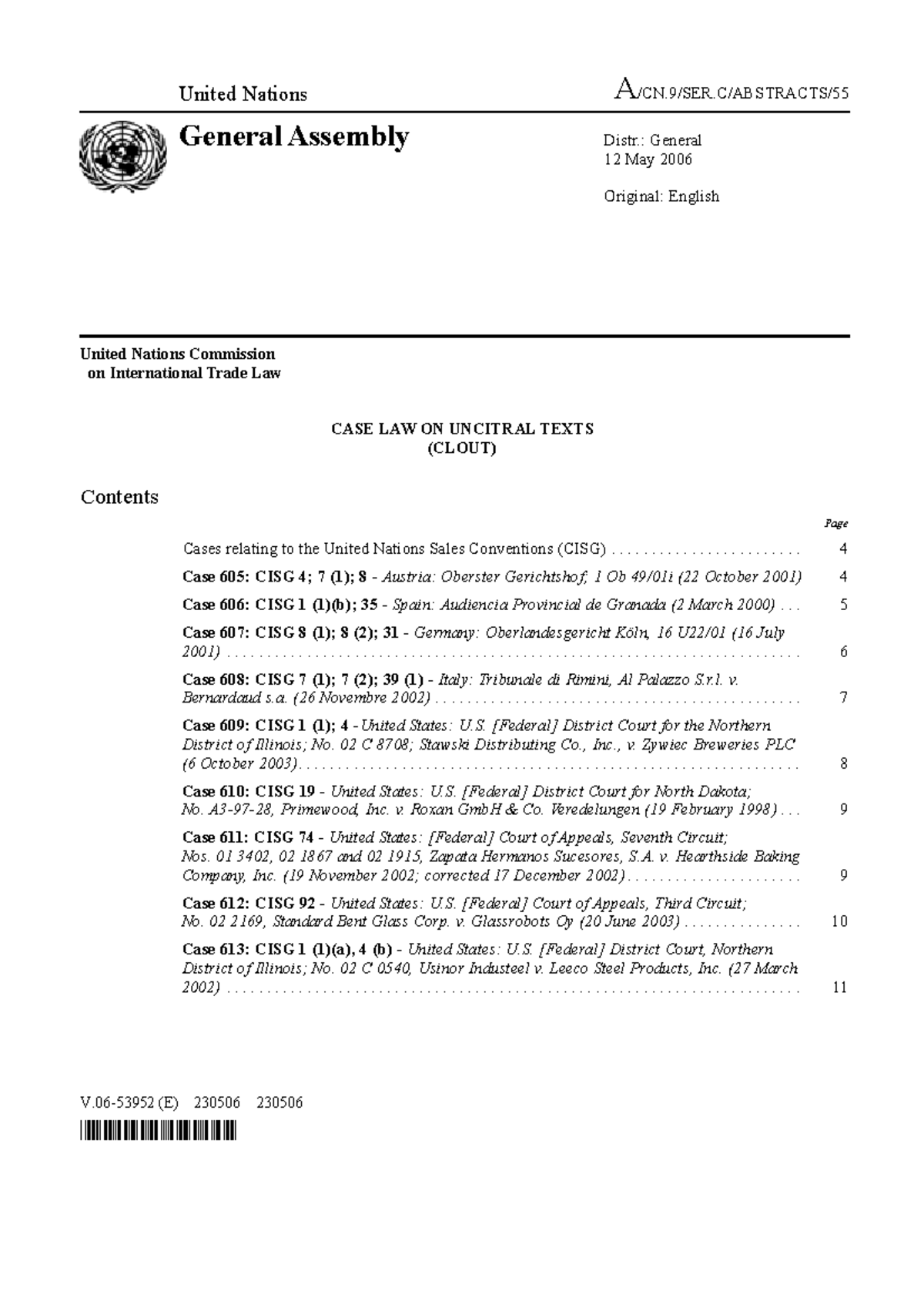 605 - A case from the Clout drive - CSIG - United Nations A/CN.9/SER ...