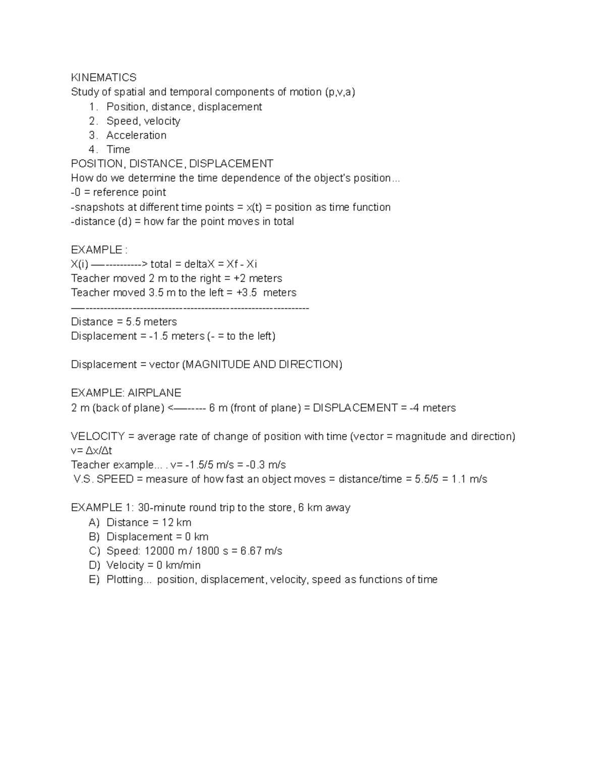 Physics lecture on kinematics - KINEMATICS Study of spatial and ...
