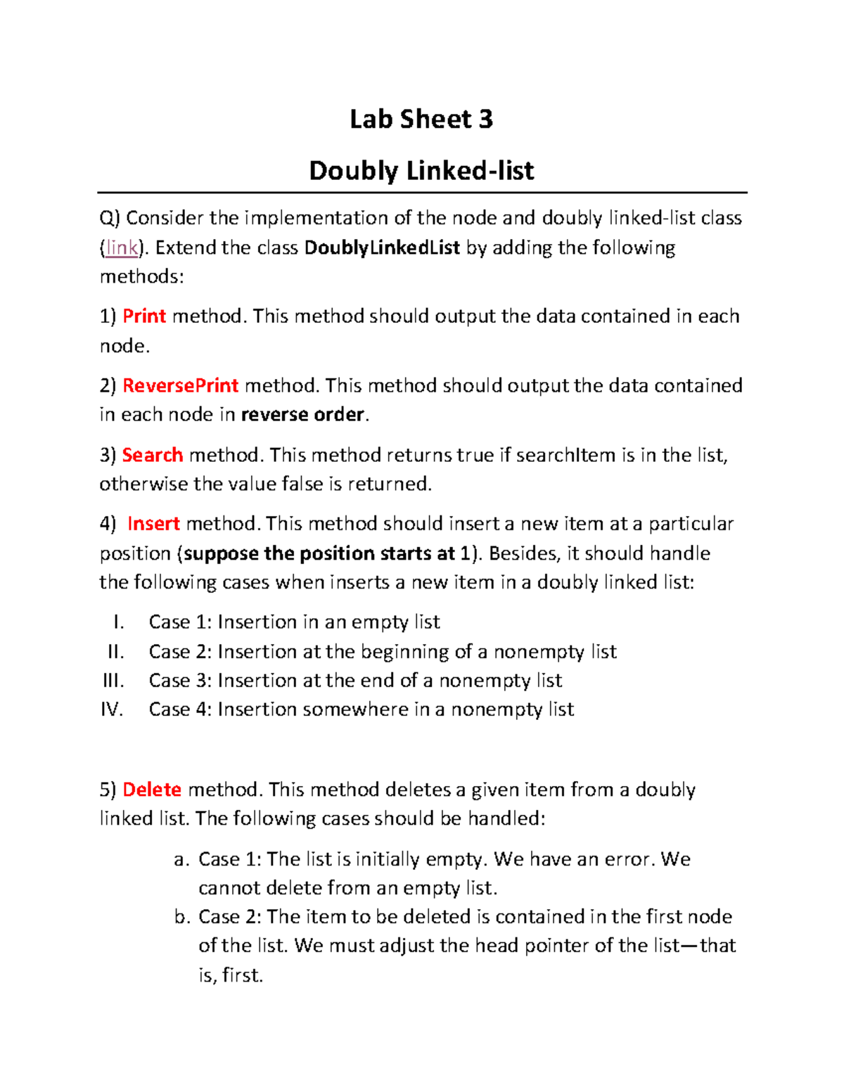 Lab Sheet 3 Doubly Linked List Lab Sheet 3 Doubly Linked List Q Consider The Implementation
