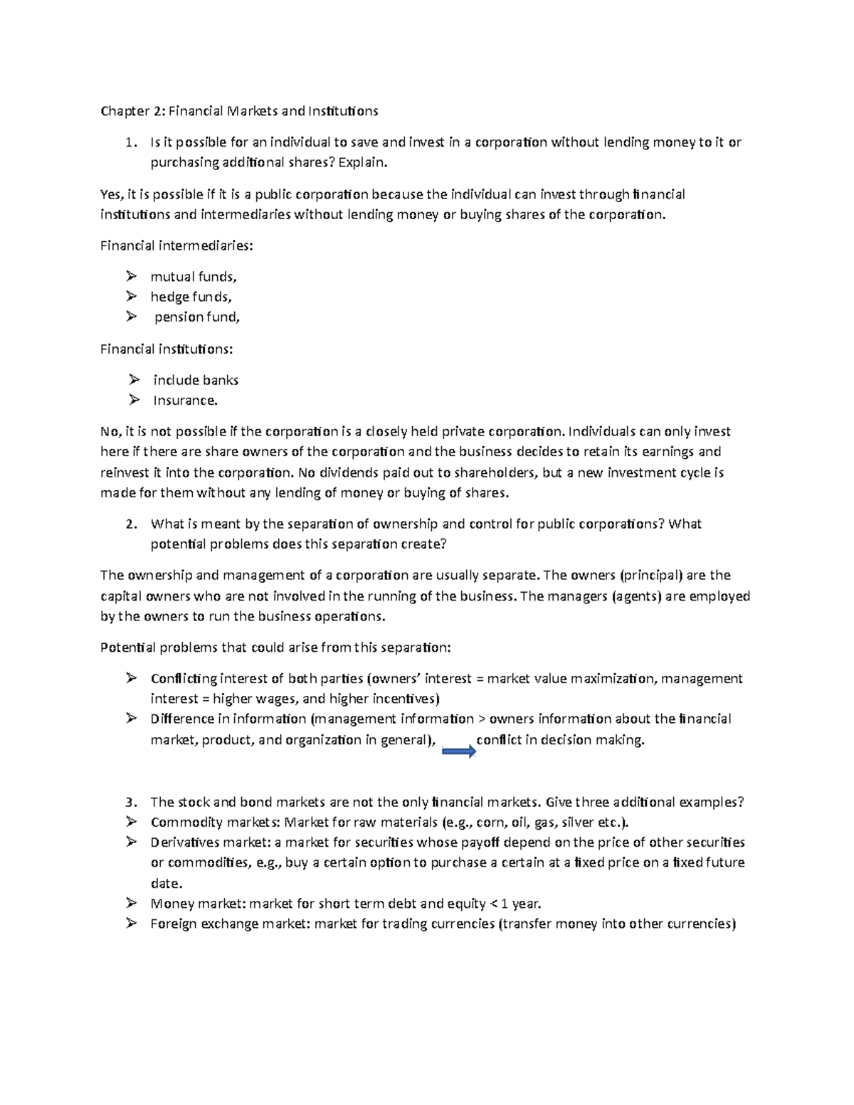 Reproduction.Q Chp2 - chapter 2 tutorial answers - Chapter 2: Financial Markets and Institutions ...