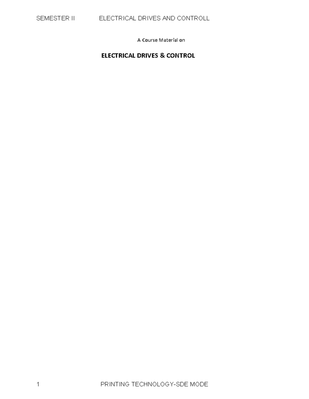 Electrical Drives and Controls 0 - A Course Material on ELECTRICAL ...