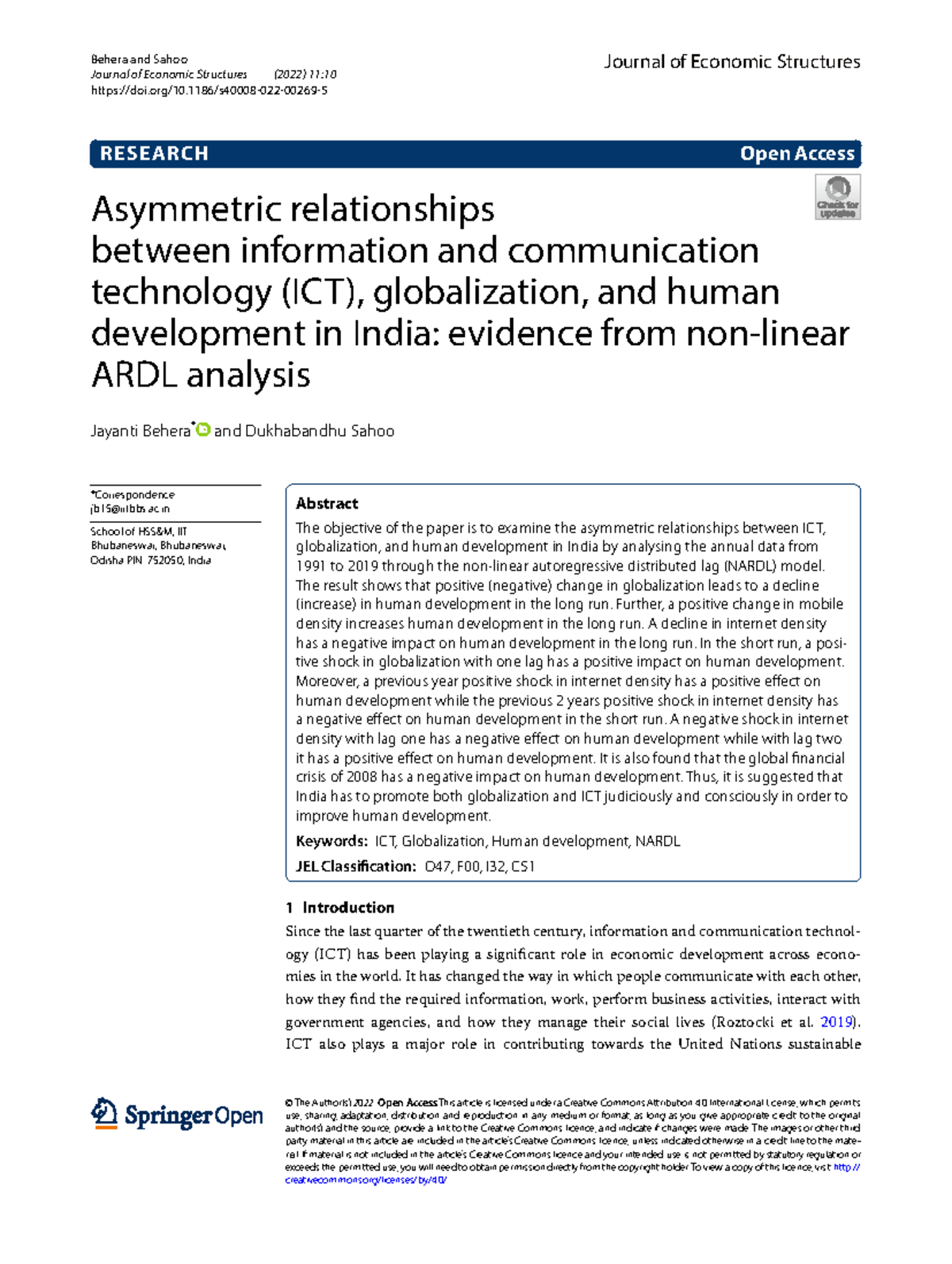 India 2 - dfggg - Asymmetric relationships between information and ...