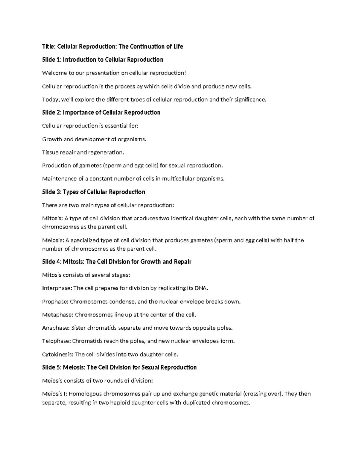 Cellular Reproduction - Today, we'll explore the different types of ...