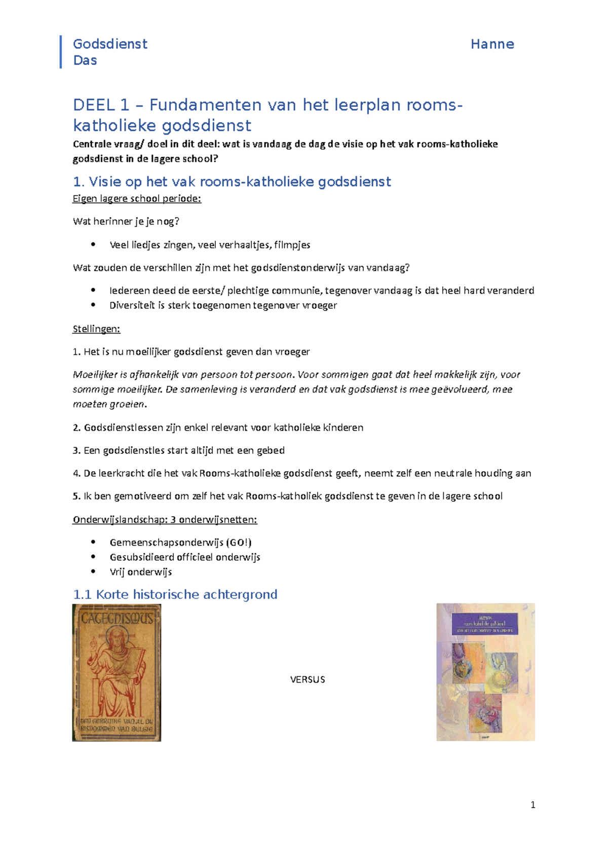 Samenvatting godsdienst - Das DEEL 1 – Fundamenten van het leerplan ...