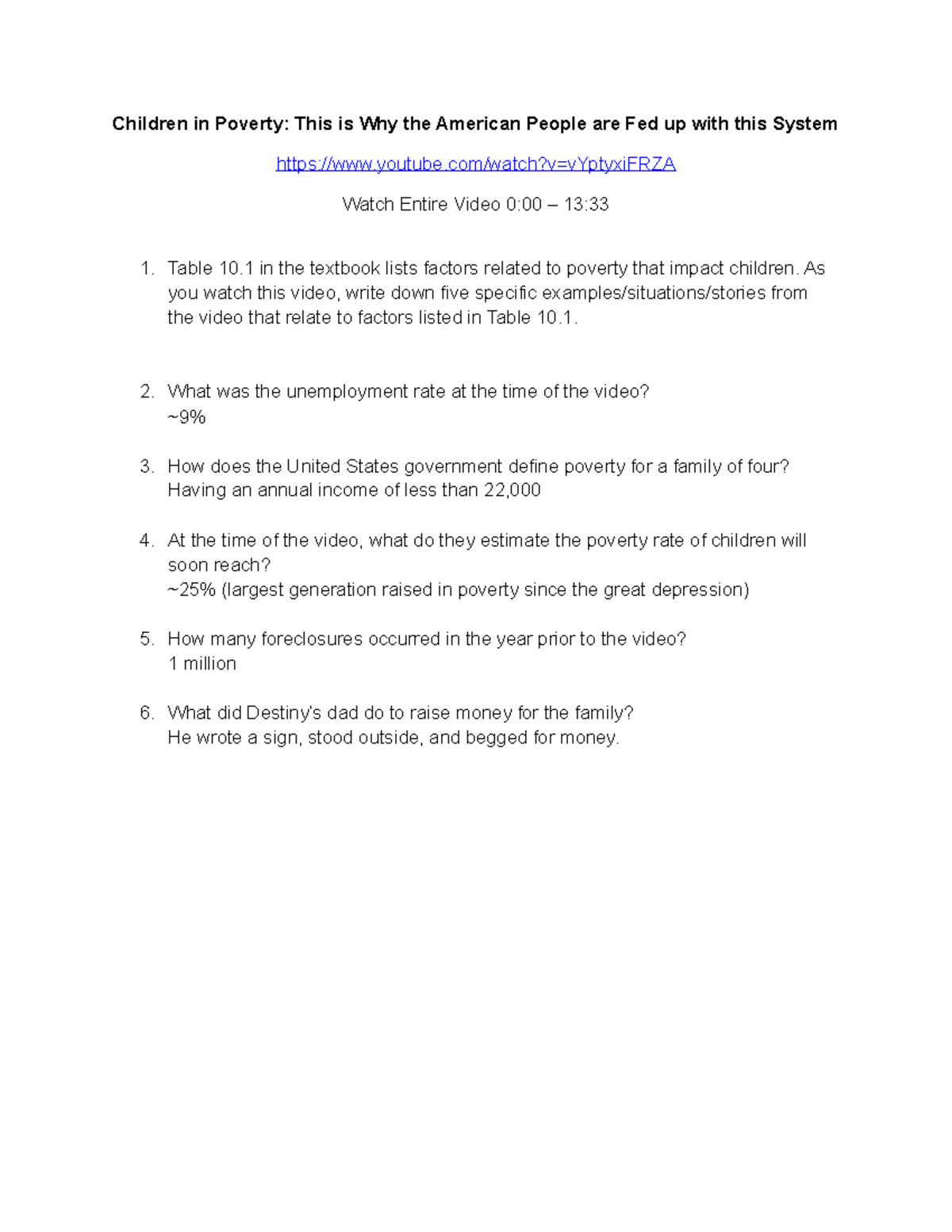 Homework - Child Poverty - Children in Poverty: This is Why the ...