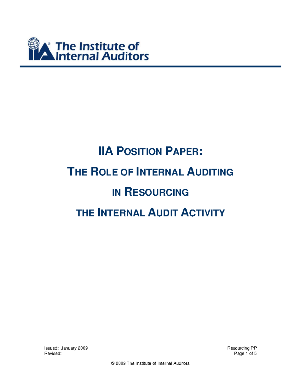 PP The Role of Internal Auditing in Resourcing the Internal Audit ...