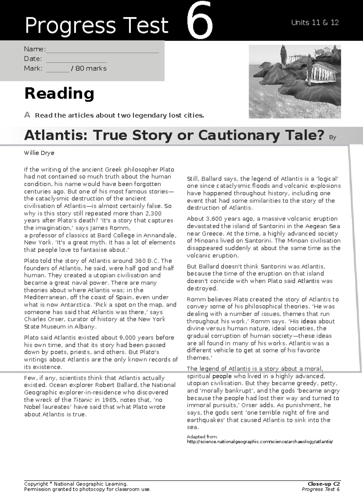 Editable C2 Progress Test 6 - Progress Test ####### Units 11 & 12 - Studocu