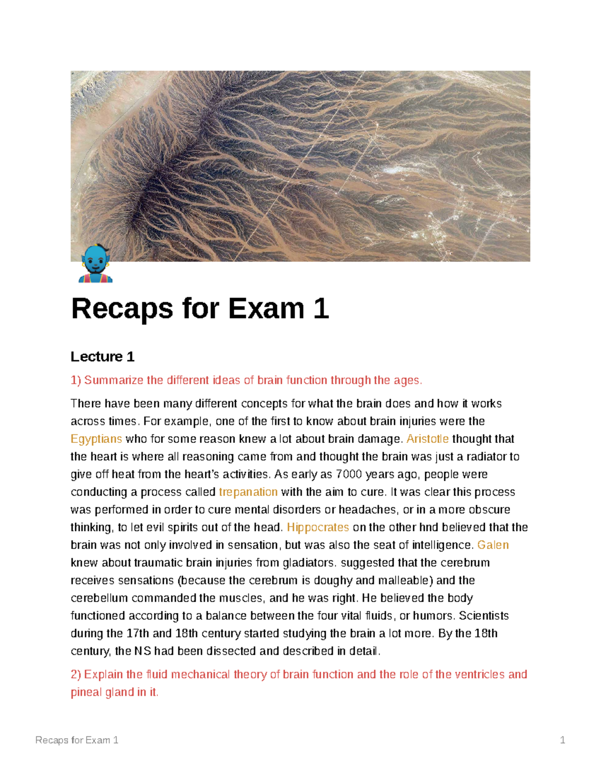 End of lecture questions/prompts - Recaps for Exam 1 Lecture 1 ...