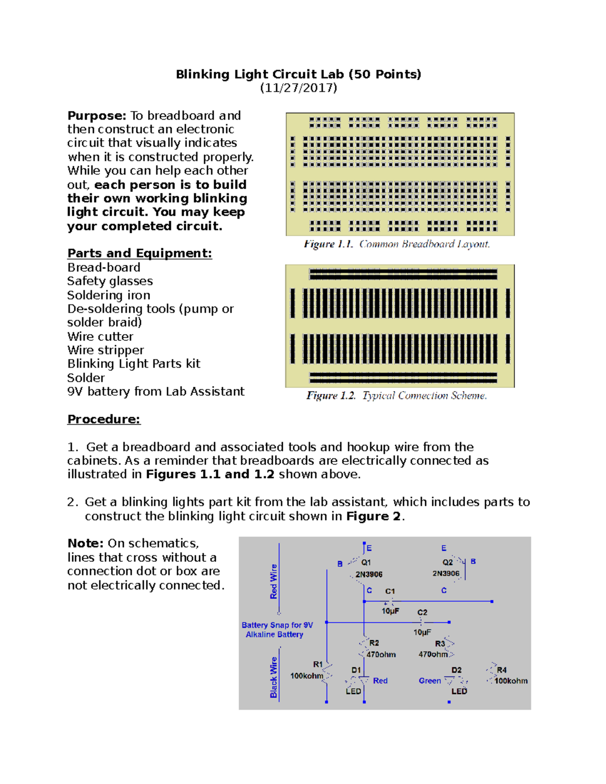 Blinking Light Lab - Blinking Light Circuit Lab (50 Points) (11/27/2017 ...