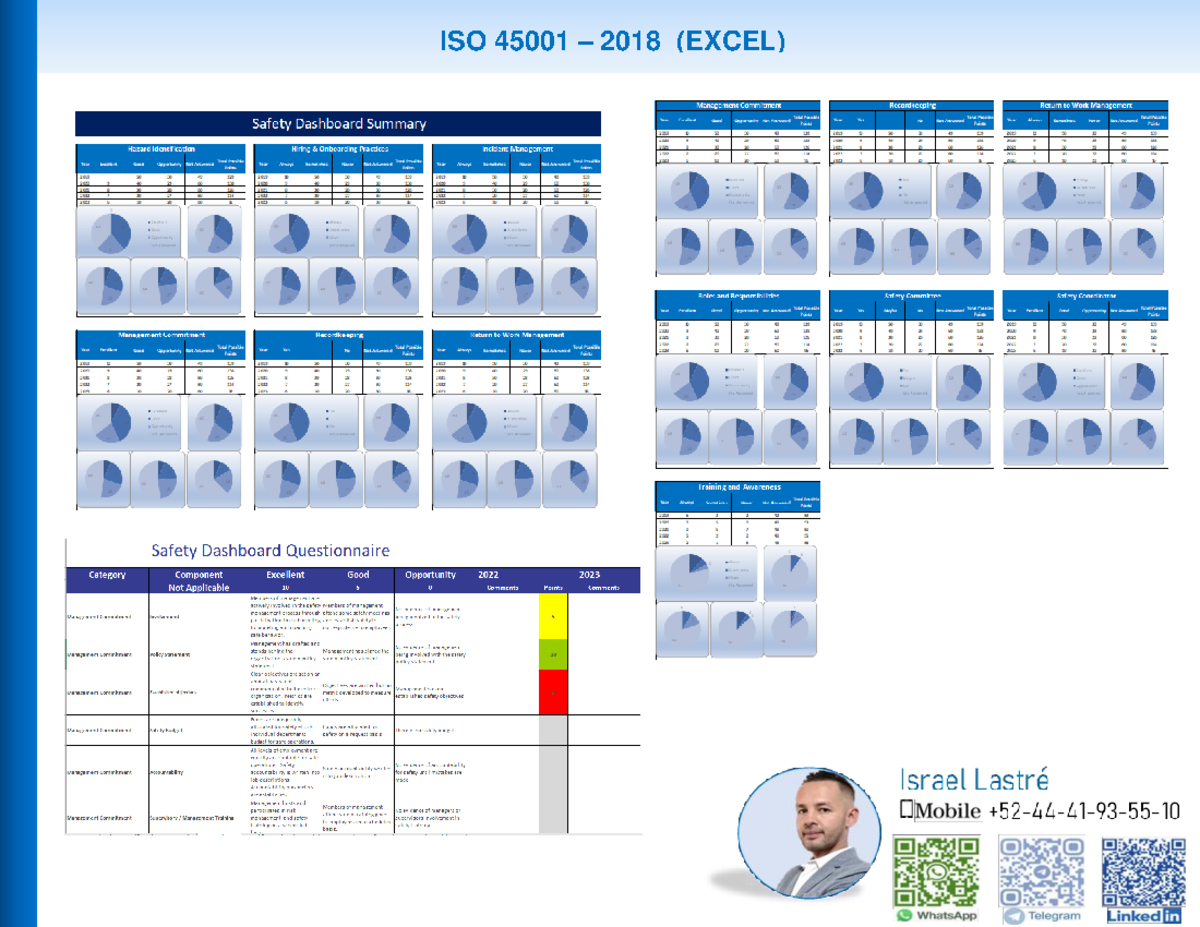 ISO 45001 - Seguridad y salud en el trabajo - ISO 4500 1 – 2018 (EXCEL ...