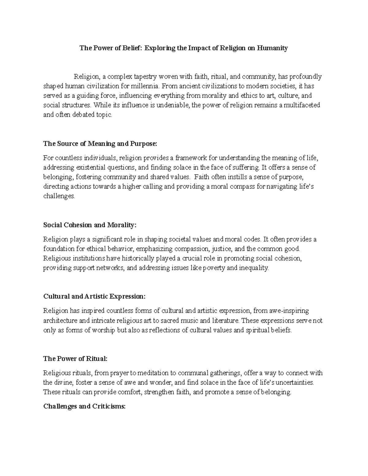 The Power Of Belief - An article comprising the undeniable factors that ...