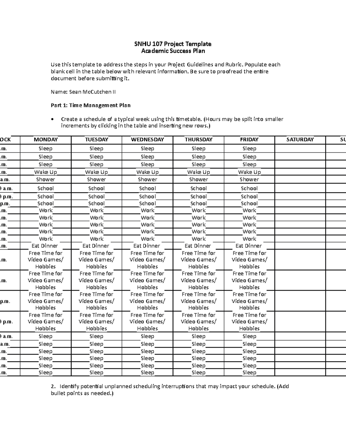 Final Project SNHU 107 - SNHU 107 Project Template Academic Success ...