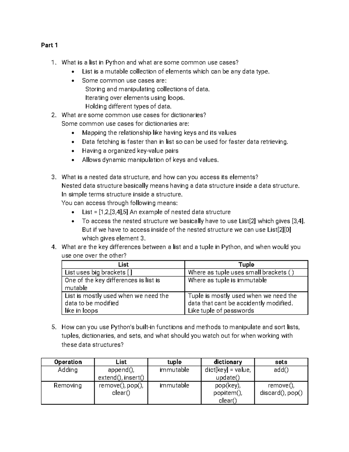 Anuj-Prasad-Pradhan Week-5 Workshop - Part 1 1. What is a list in ...