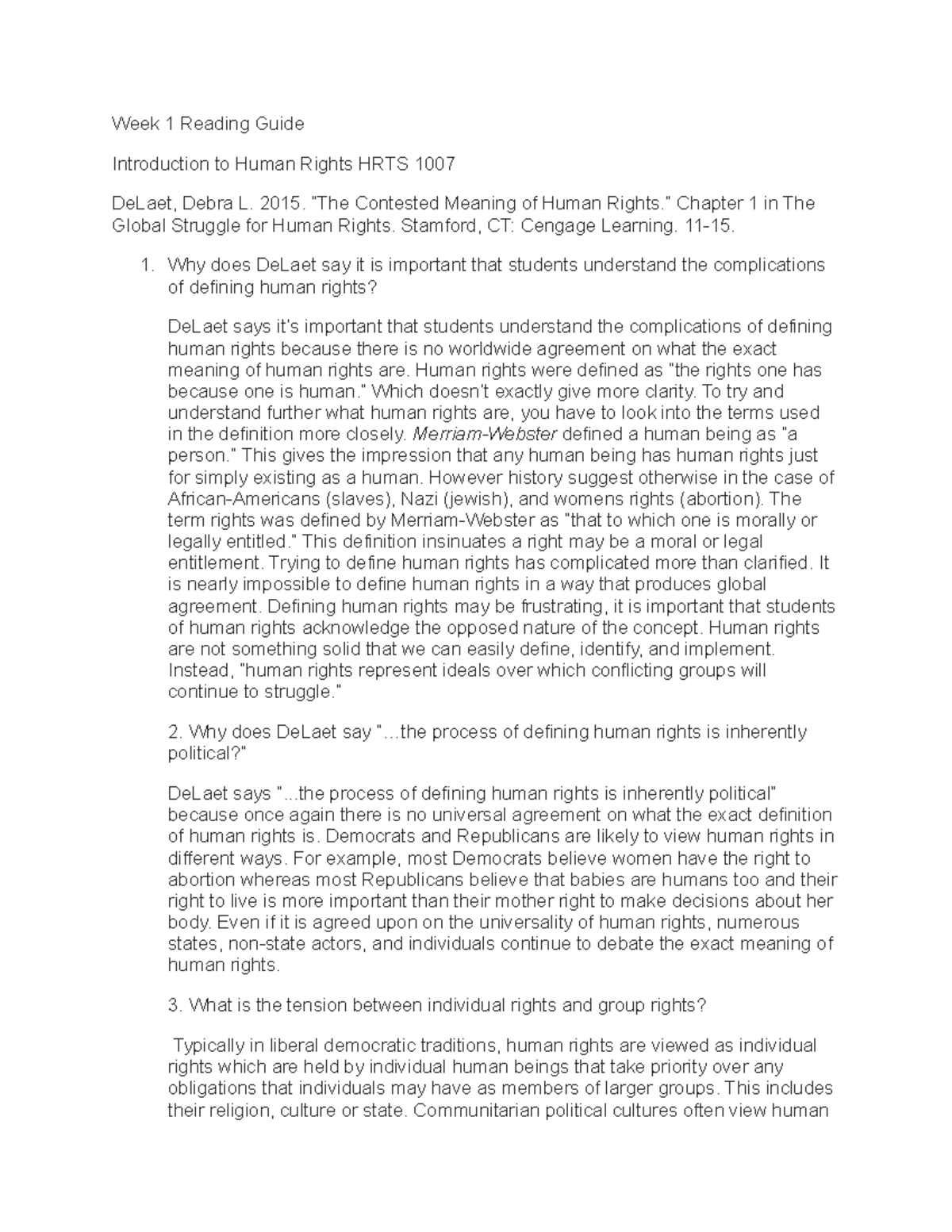 Week 1 Reading Guide - Katharine Richards - Week 1 Reading Guide ...