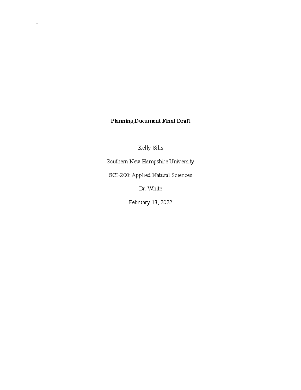 Planning Document Final Draft - White February 13, 2022 Planning ...