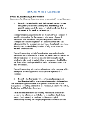 BUS3061-Week 2 - n/a - Week 2 Assignment Template PART 1: Accounting Cycle Respond to the ...