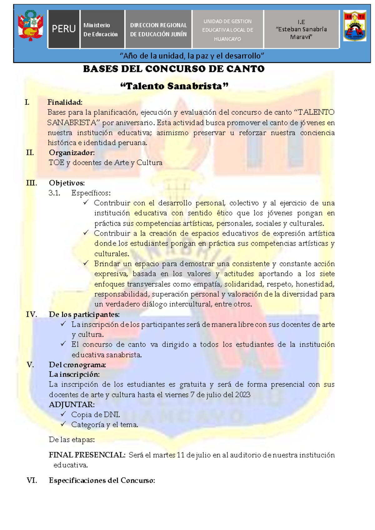 Bases de canto - BASES DEL CONCURSO DE CANTO “Talento Sanabrista” I ...