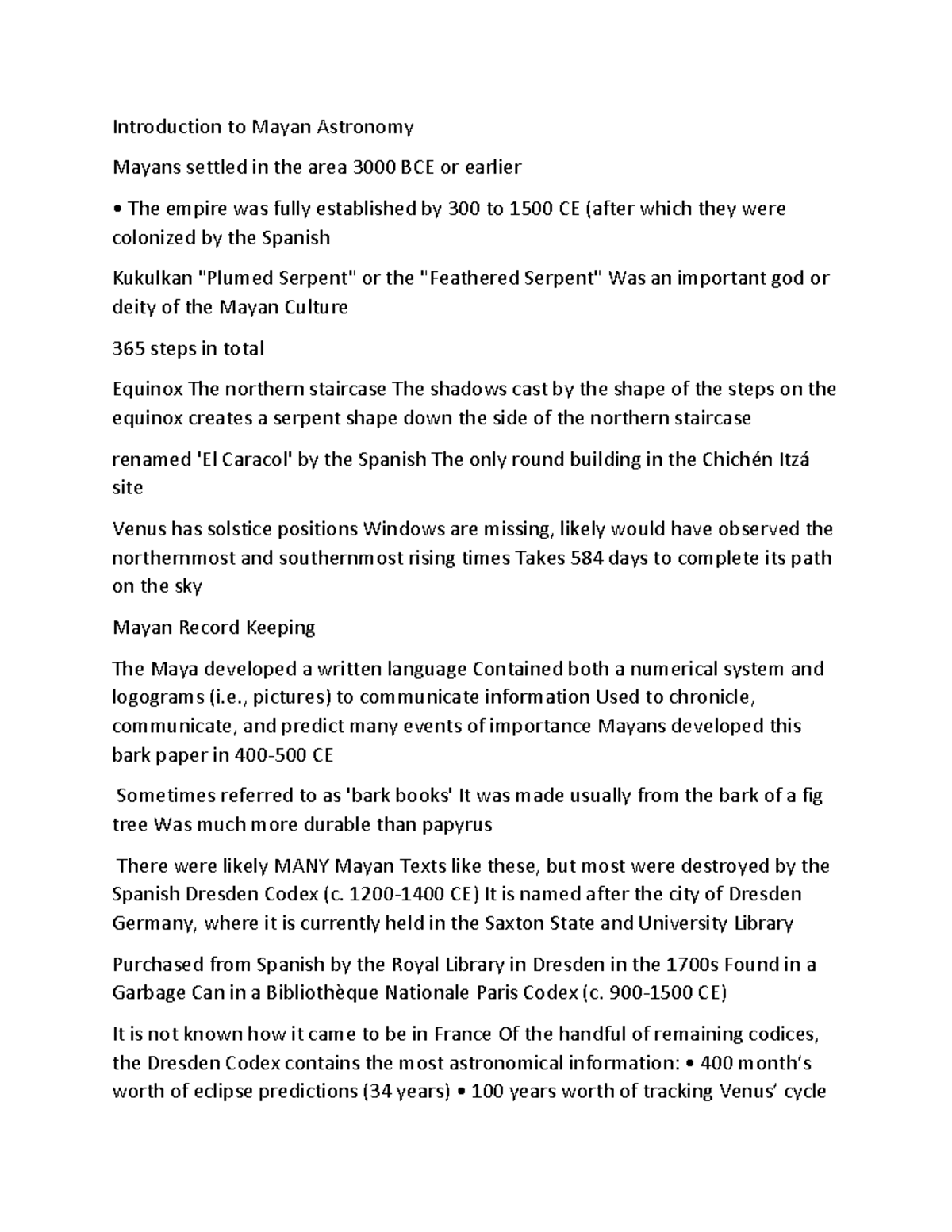SC-NATS-1745- Unit 2 notes part 1 - Introduction to Mayan Astronomy ...
